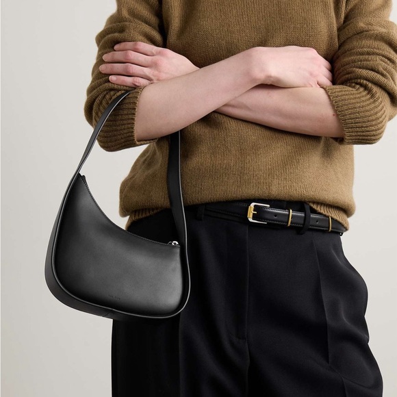 The Row | Bags | The Row Half Moon Bag In Black Leather | Poshmark